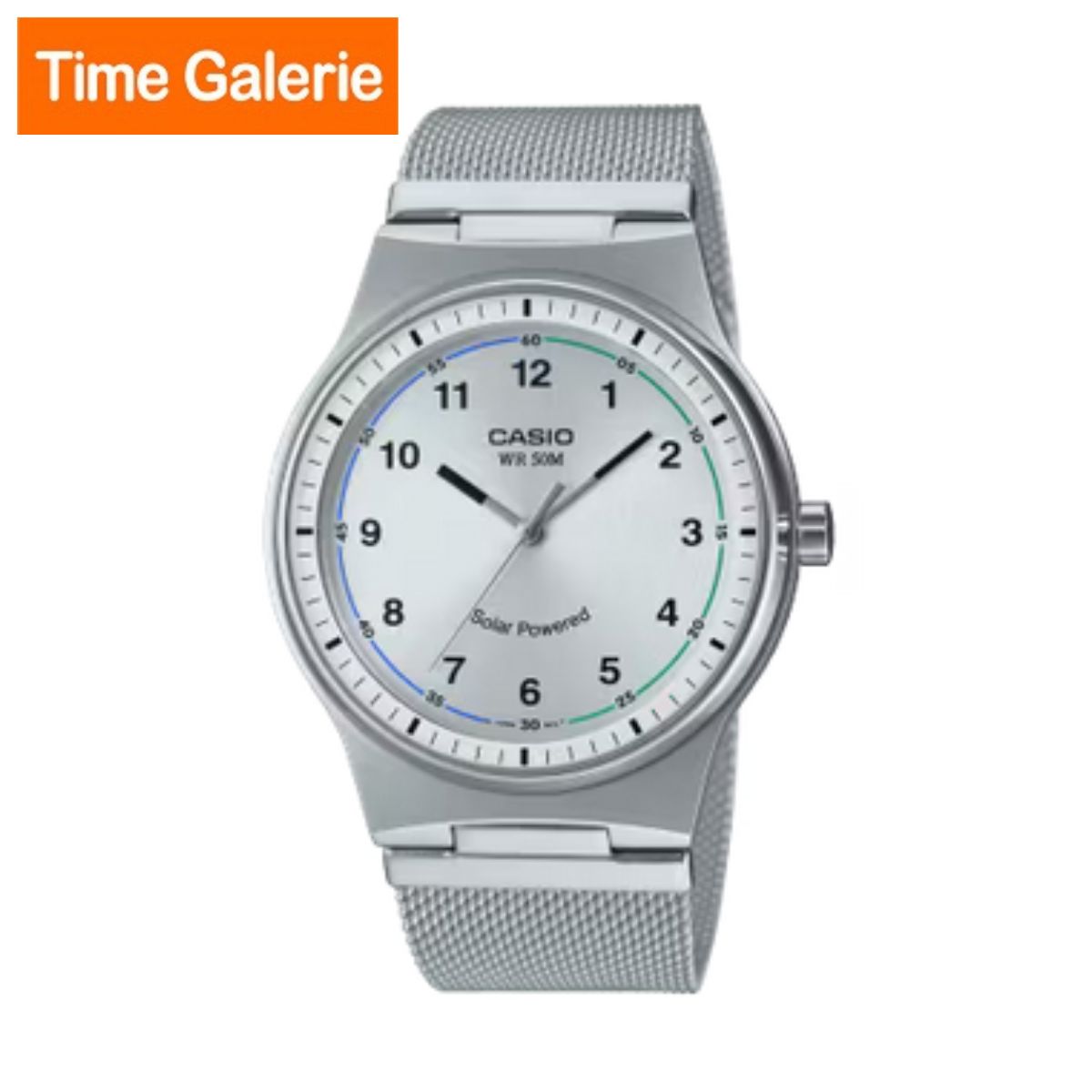 Casio General MTP-RS105M-7BV Silver Stainless Steel Mesh Band Men Watch