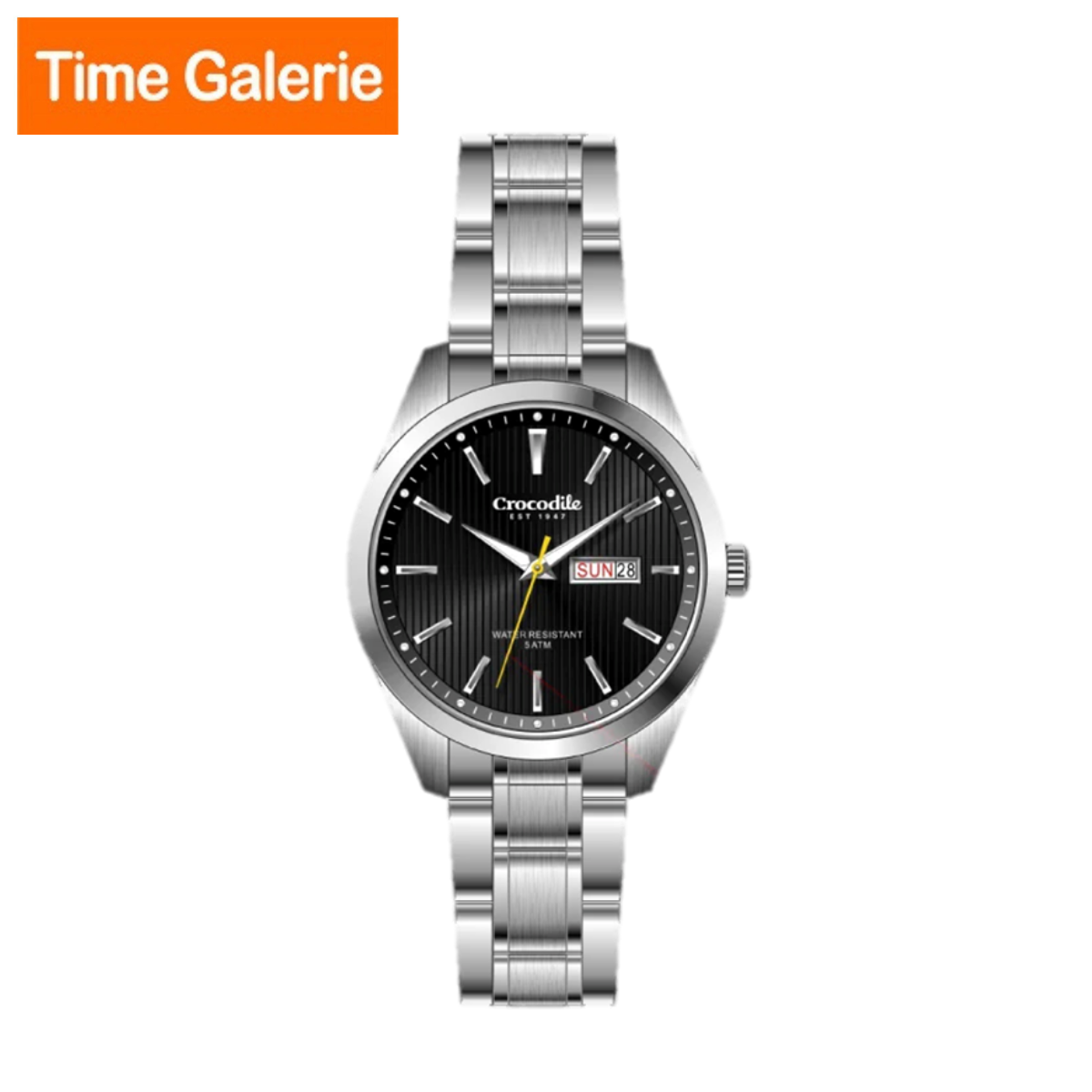 Crocodile CRDW6772.328 Stainless Steel Strap with Black Dial Analog ...
