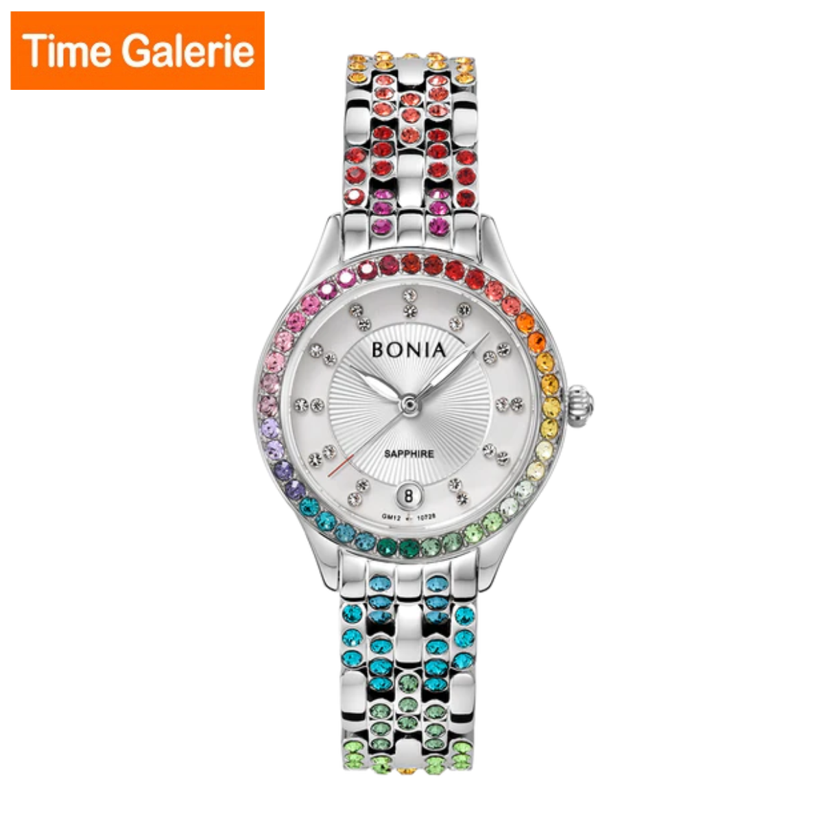Bonia Cristallo BNB10728-2317S Rainbow Diamond Strap Analog Women Watch