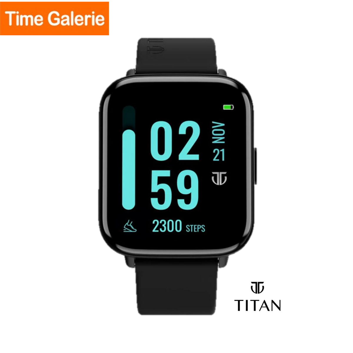 Titan Smart Watch Black Silicone Strap watch for Unisex