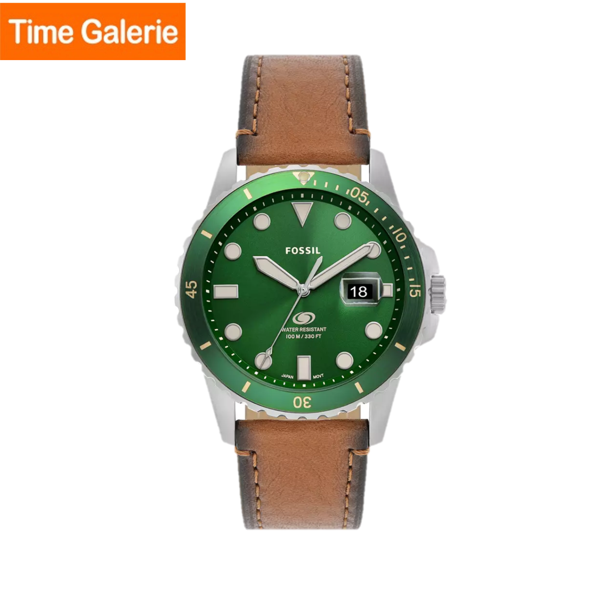 Fossil FS5946 Fossil Blue Dive Three-Hand Date Tan LiteHide™ Leather ...