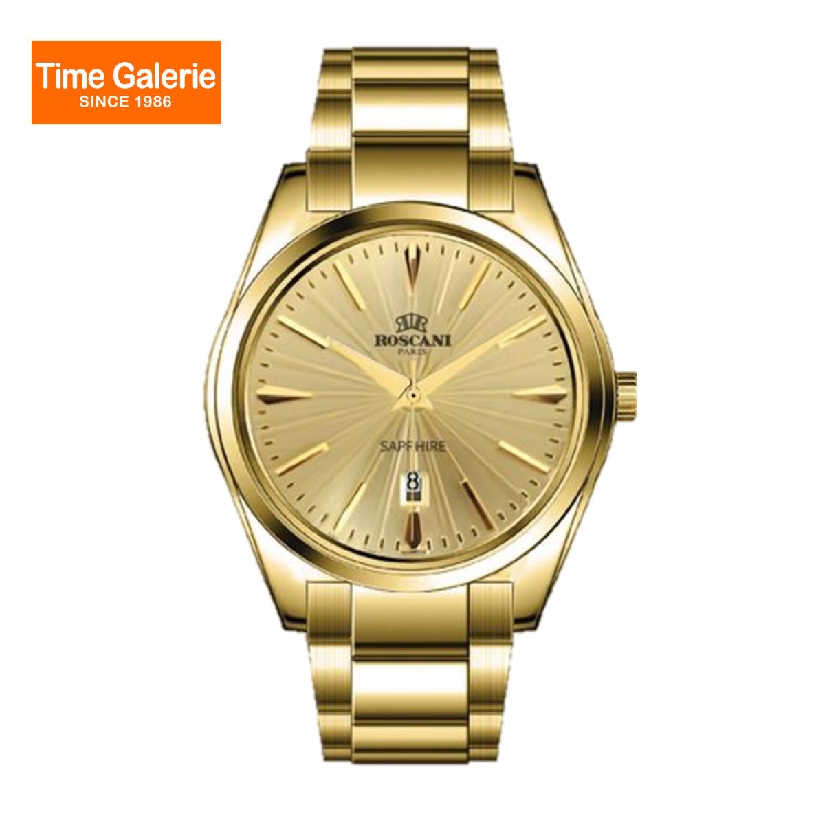 ROSCANI ROSW4535K2 Gold Dial Stainless Steel Strap Analog Men Watch