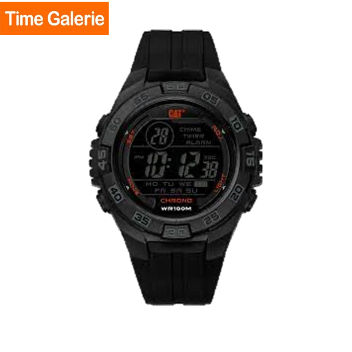 Caterpillar DIGIMAX OC-167-21-148 DIGITAL BLACK RED DIAL BLACK PU STRAP ...