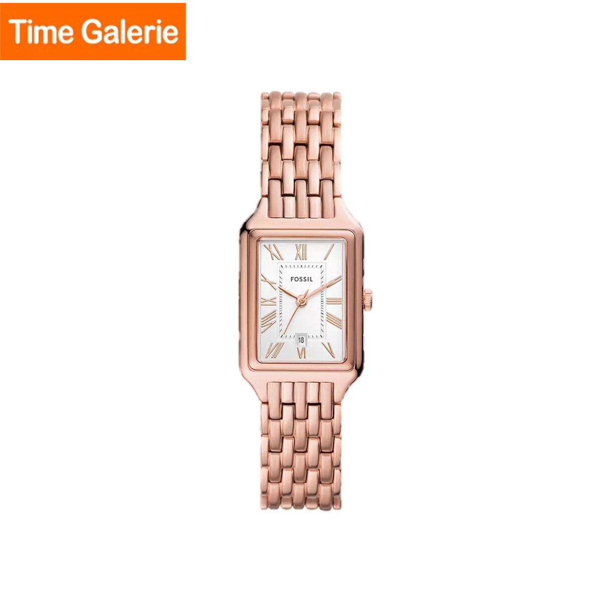 Fossil ES5271 Raquel Three-Hand Date Rose Gold-Tone Stainless Steel ...