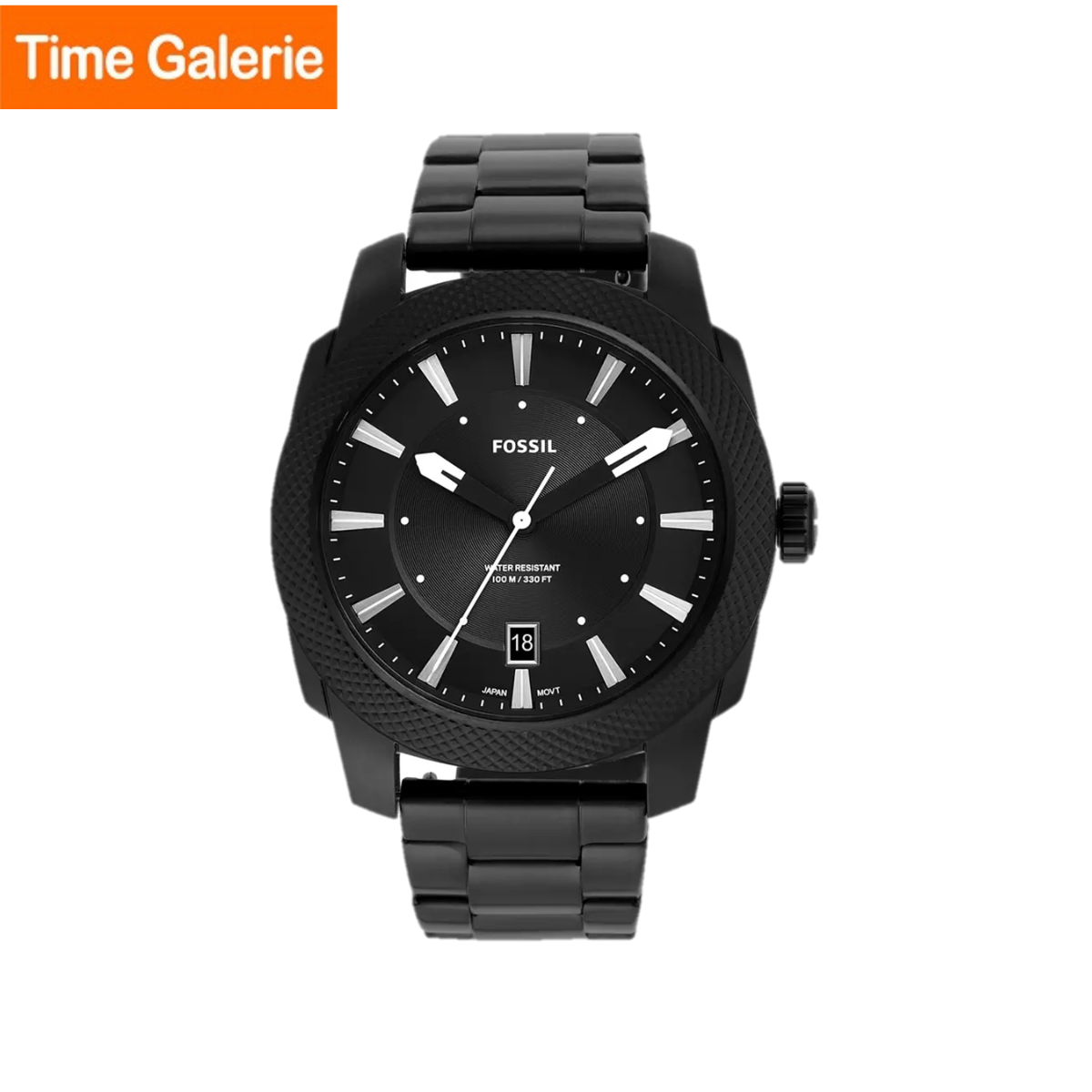Fossil FS5971 Machine Three-Hand Date Black Stainless Steel Men Watch
