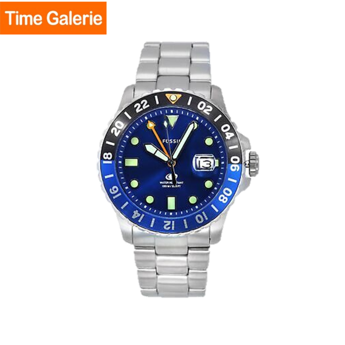 Fossil FS5991 Blue GMT Stainless Steel Men Watch