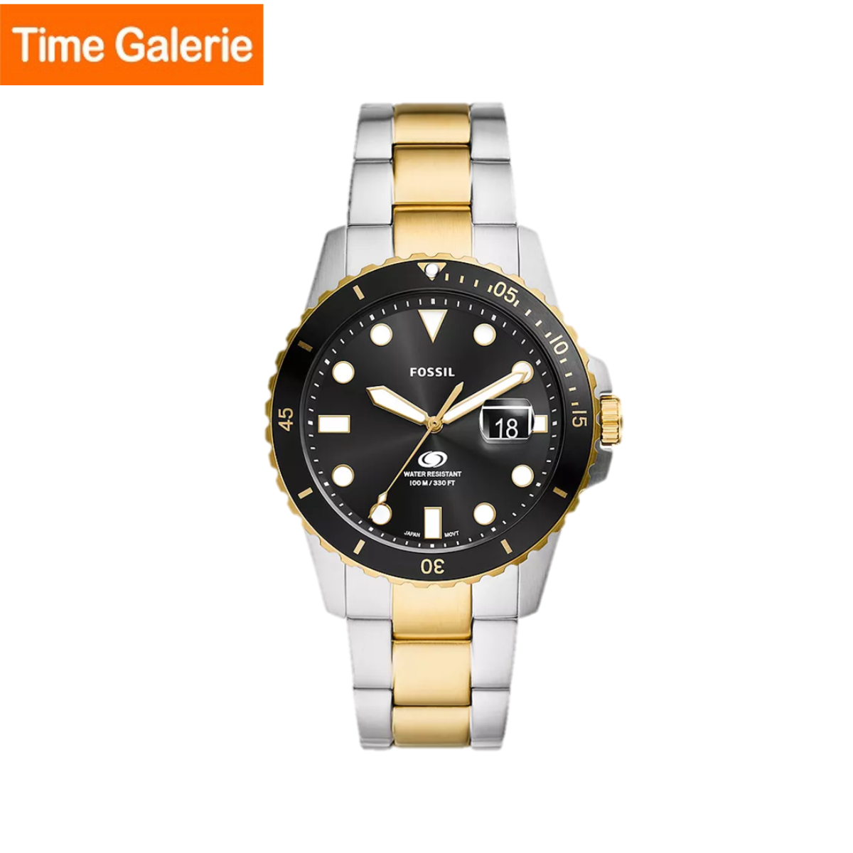 Fossil FS6031 Blue Dive Three-Hand Date Two-Tone Stainless Steel Men Watch